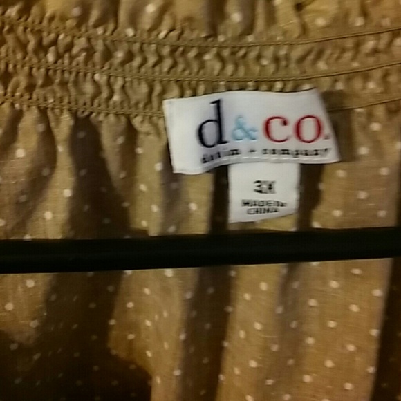 d&co | Tops | Supersalenwot Tan Poke A Dot Top | Poshmark